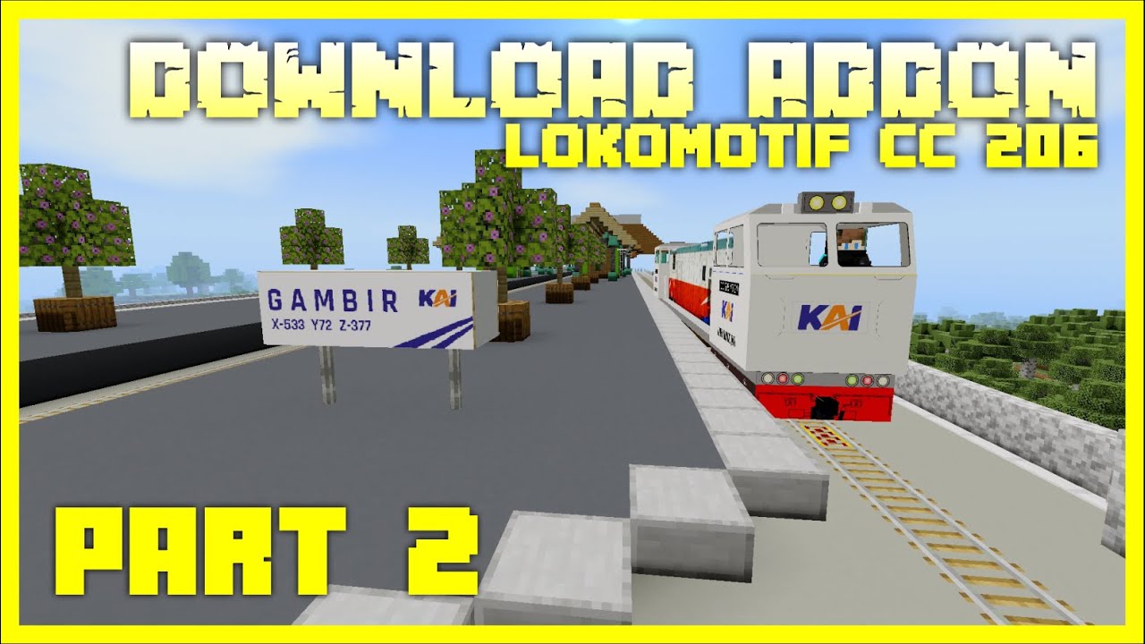 MOD Kereta Lokomotif CC206 - Minecraft ADDON - YouTube