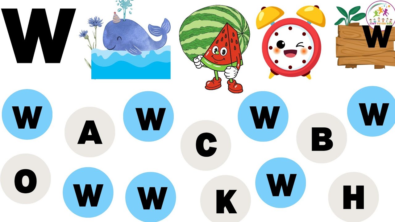 Letter W activity : W for 🐳 Whale,🍉 Watermelon, ⏰Watch: Fun Letter W ...