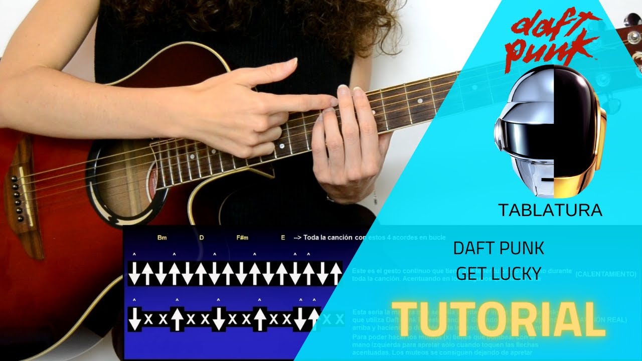 GET LUCKY - DAFT PUNK (Tutorial de Guitarra) / How to play - YouTube