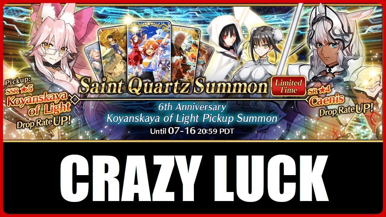 [FGO] 6th Anniversary - CRAZY LUCK, KOYANSKAYA SUMMONS - YouTube