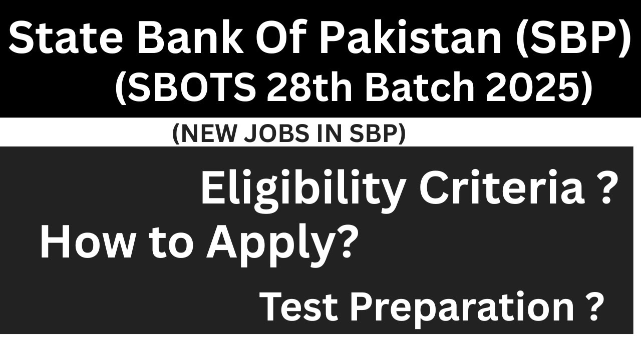 SBOTS 28th Batch 2025 |State Bank Officers Training Scheme |Eligibility ...