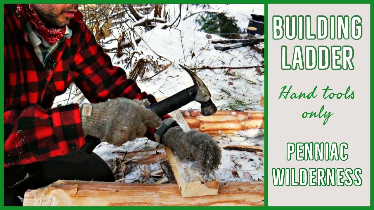 Building a Ladder - Hand Tools Only - Dovetail Log Cabin - YouTube