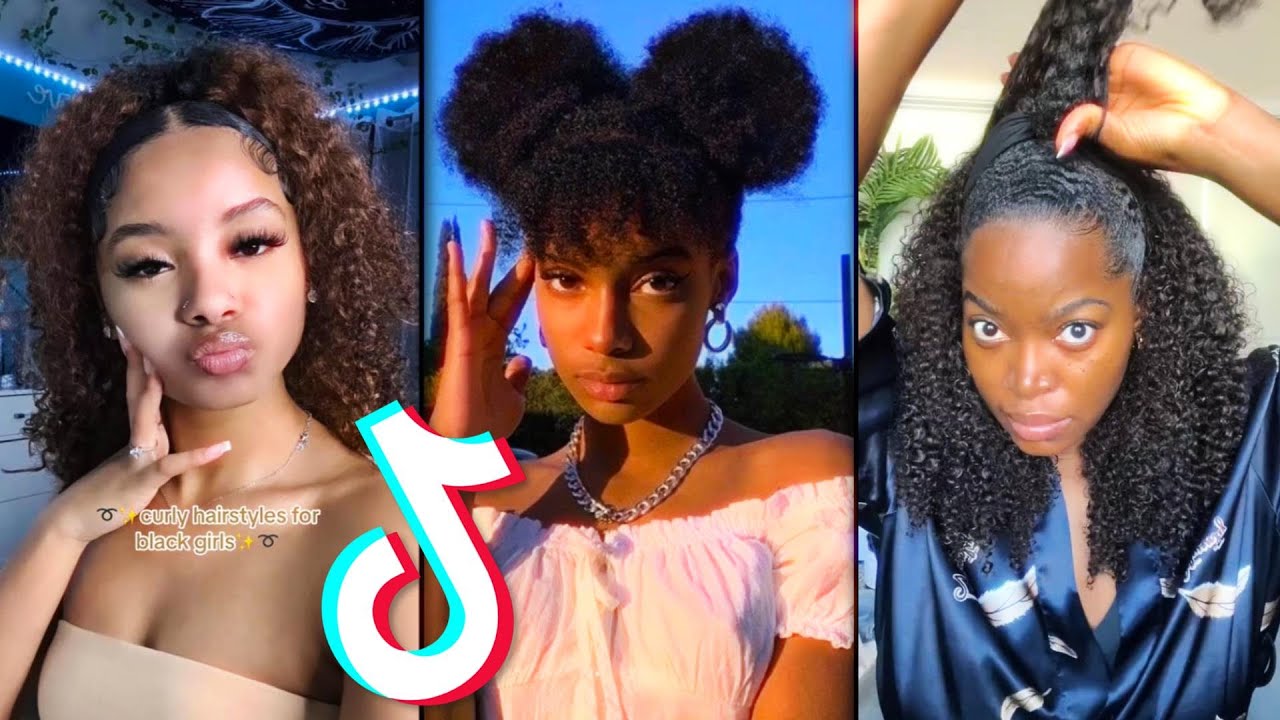 😍Black Hair TikTok Compilation ️ Black TikTok Edits 💕Curly Hair for ...