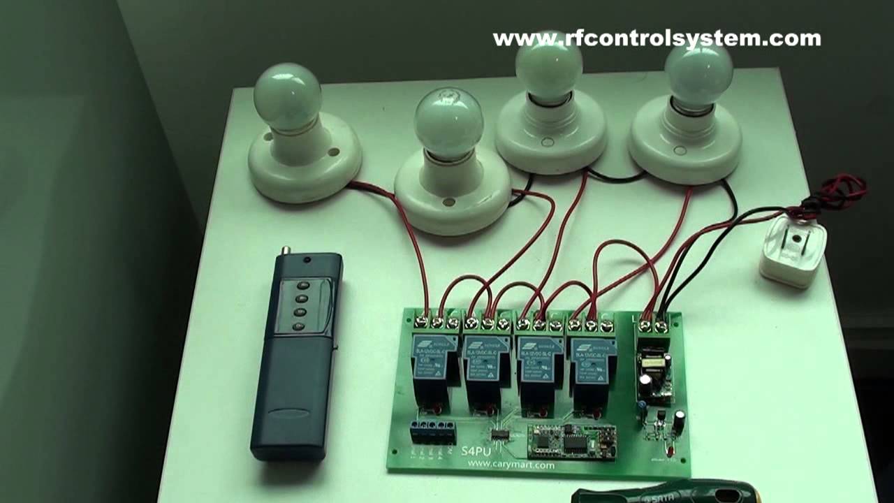 4CH Remote Control for 4 AC Lamps--is the wiring simple? - YouTube