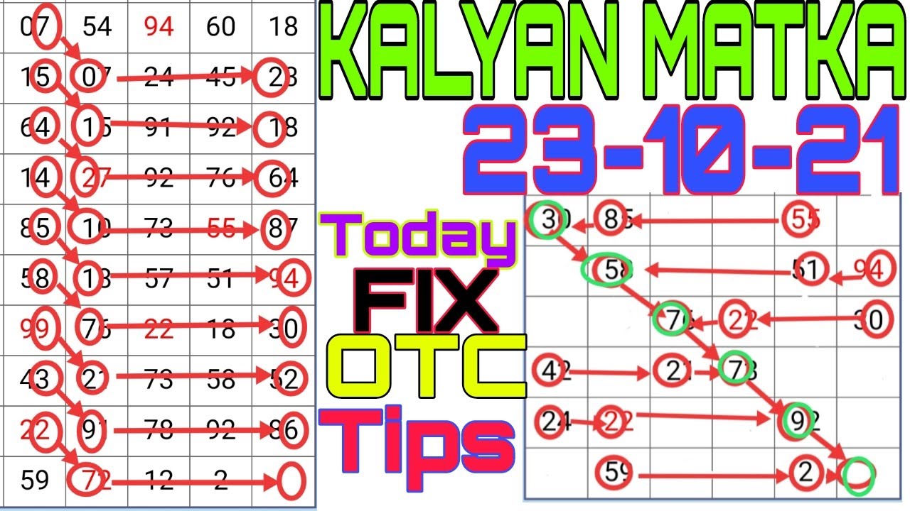 KALYAN MATKA 23-10-21 KALYAN FIX OTC || FREE KALYAN TIPS || KALYAN OPEN ...