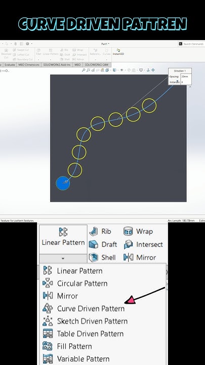 Curve Driven Pattern in SolidWorks #designing #design #shorts - YouTube