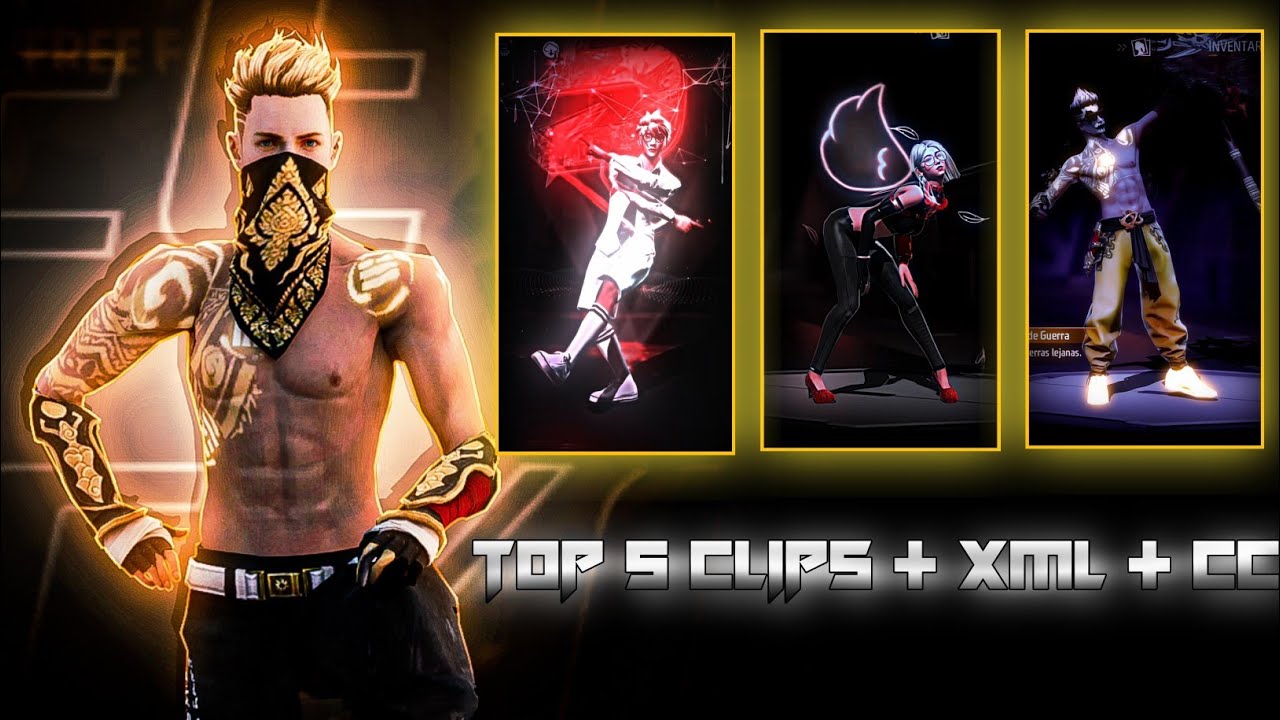 TOP 5 BEST EMOTE CLIPS || FREE FIRE CLIPS PACK || EMOTE CLIPS + XML ...