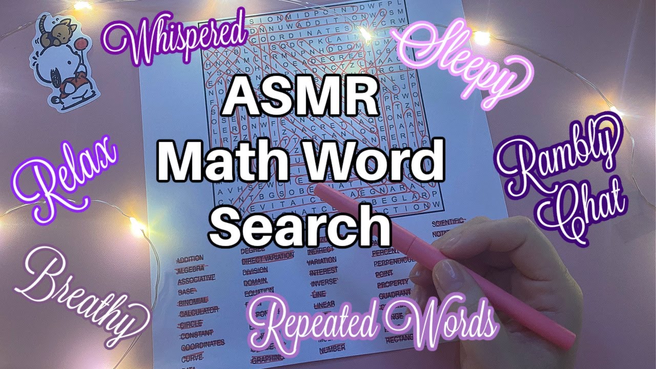 [ASMR] Extra Cozy Relaxing + Sleepy Math Word Search (Whisper, Repeated ...
