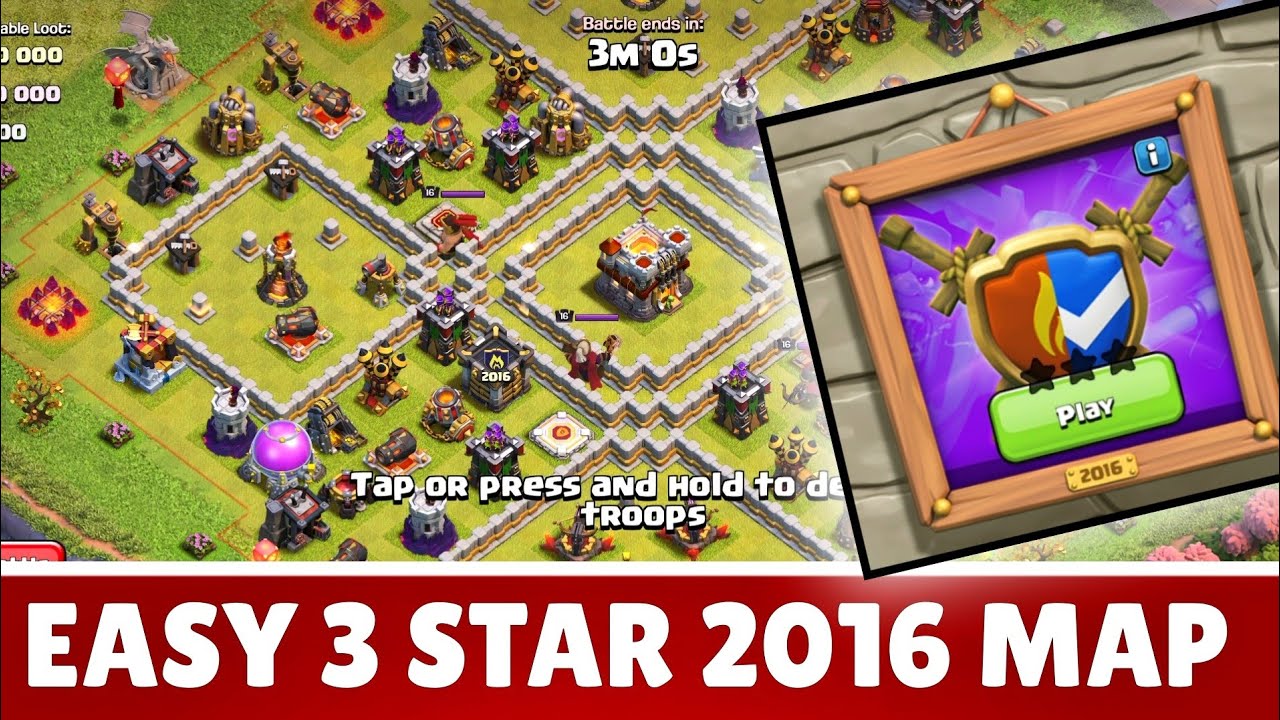How To Complete 10 Years of Clash Challenge Event in coc | 2016 Map ...