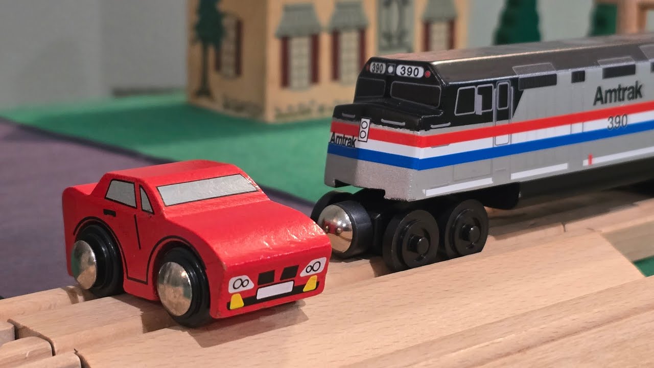 Extreme Wooden Train Crash Theater 7 - Trains Vs Cars - YouTube