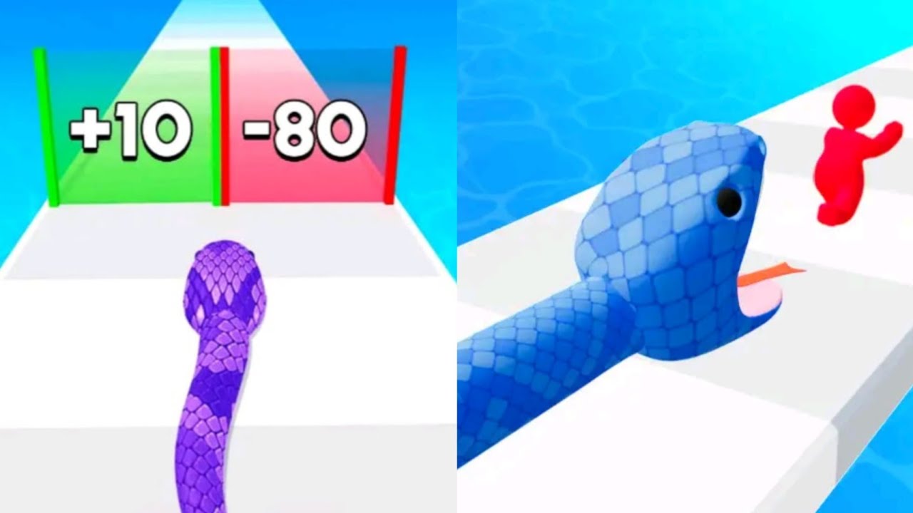 Snake Run Race vs Snake City Satisfying ASMR Gameplay (Android,ios ...