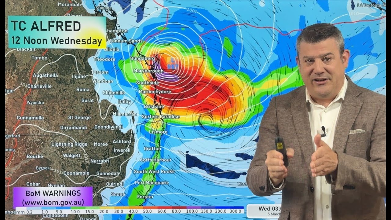 Cyclone Alfred (Sunday): Qld, Brisbane & NSW most exposed - YouTube
