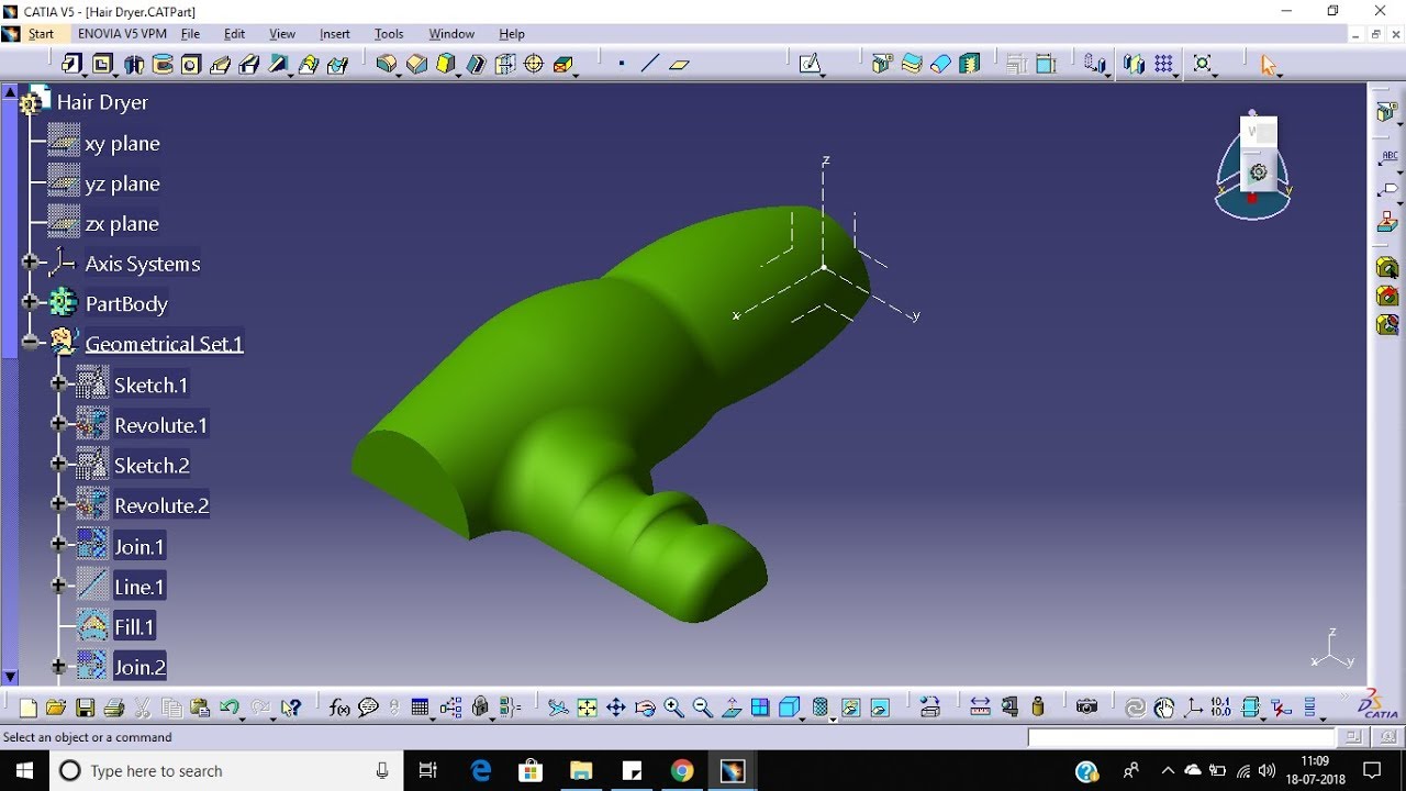 Hair Dryer | Generative Shape Design | CATIA V5 - YouTube