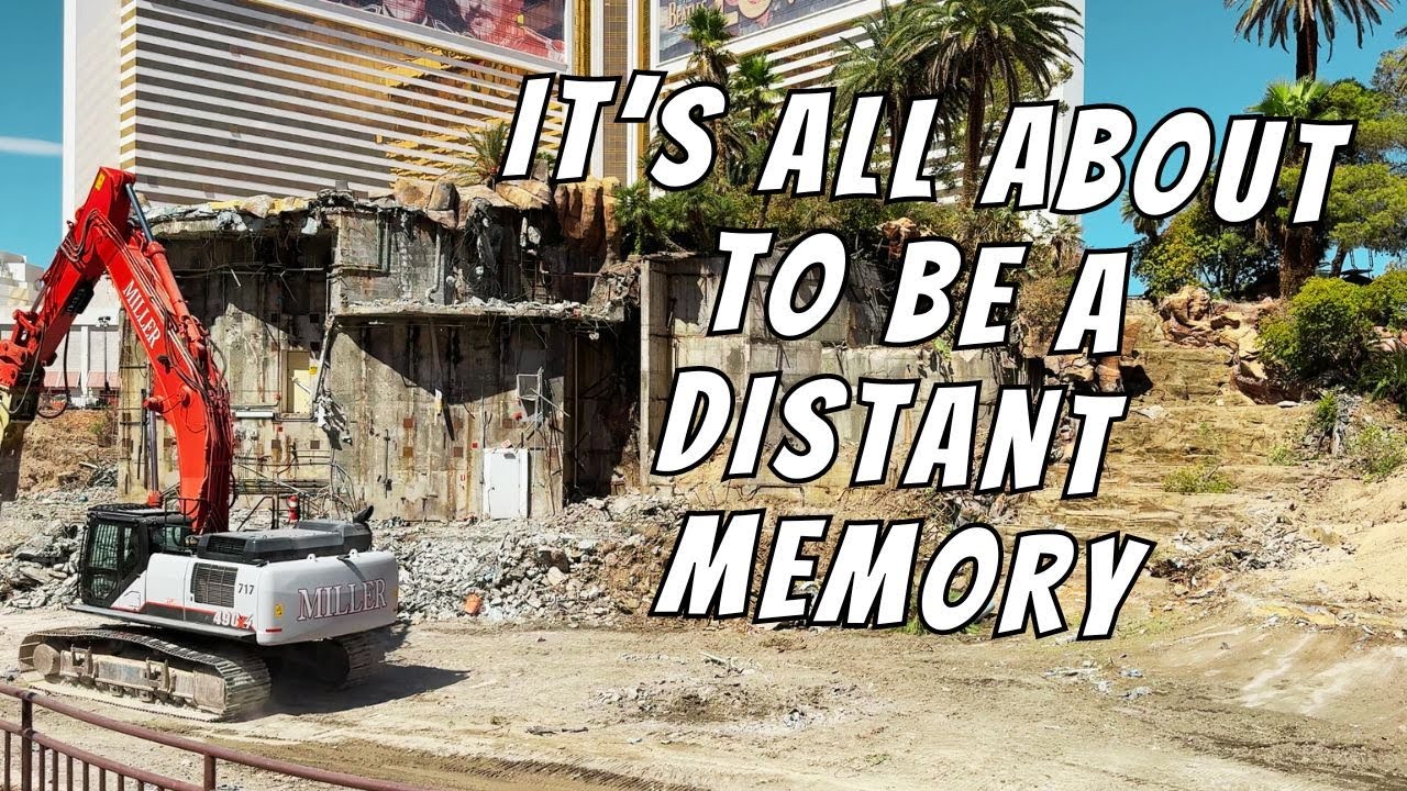 Half Volcano Attraction on Vegas Strip is GONE! Mirage Demo Update ...