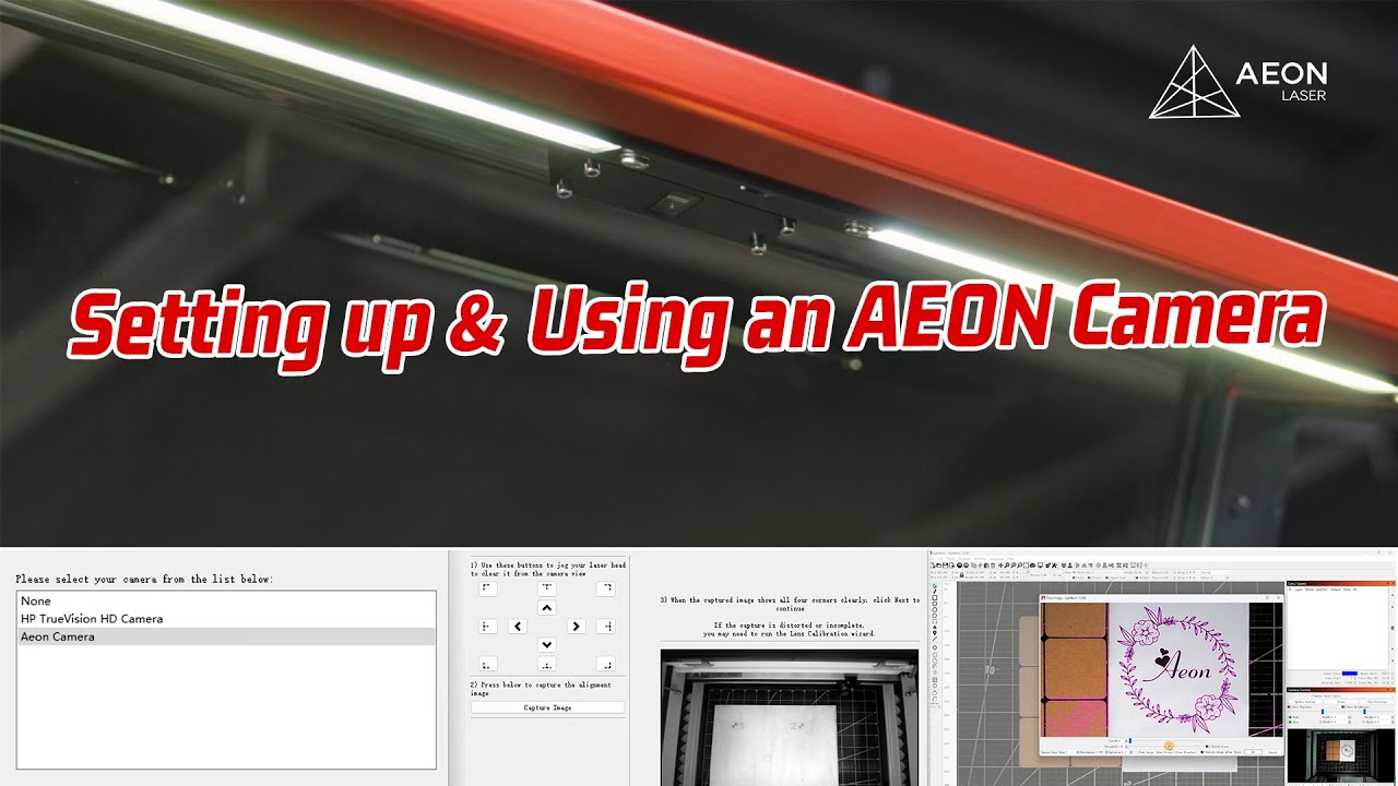 Setting up & Using an AEON Camera | Lightburn | Tutorial - YouTube