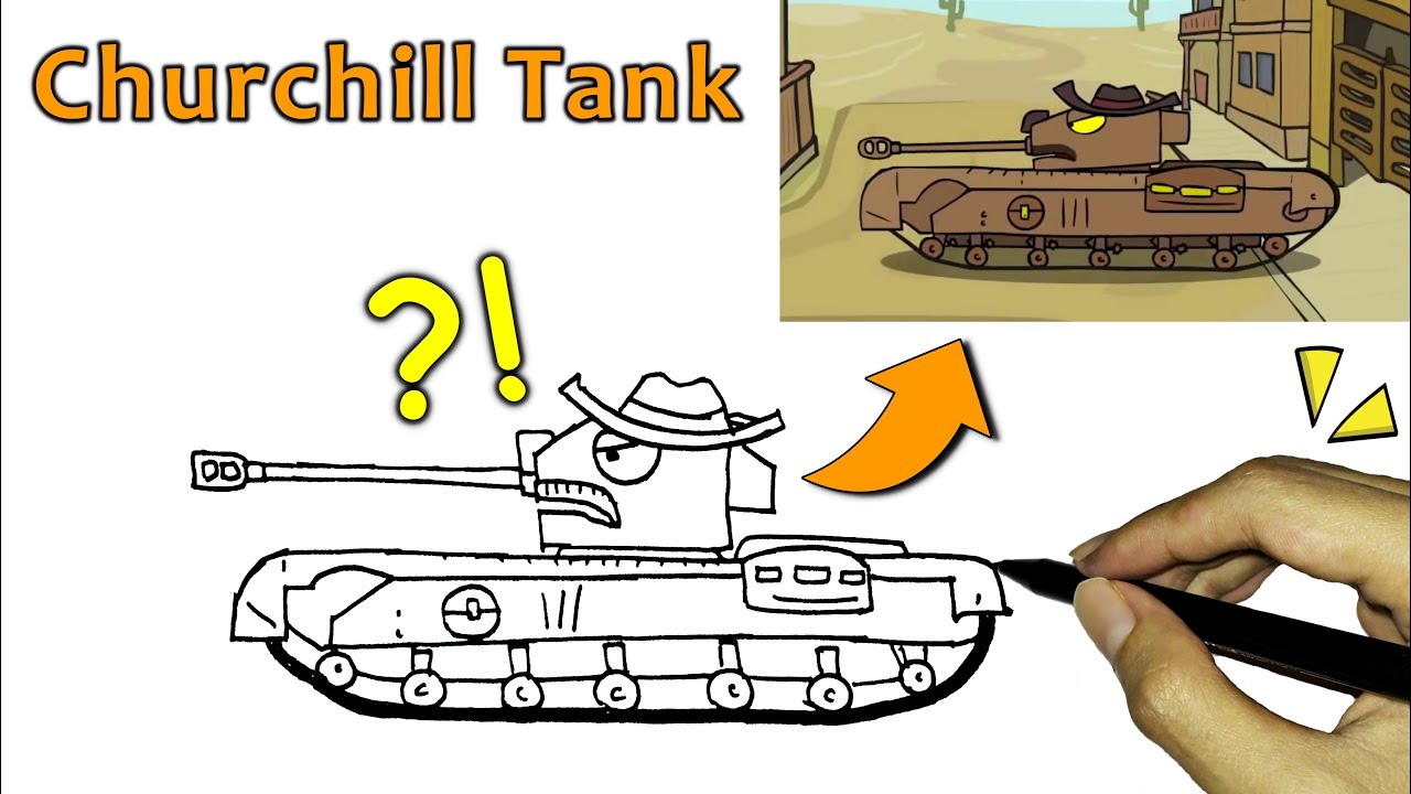 Cara Menggambar Tank Kartun Churchill | RanZarEng Tank - YouTube