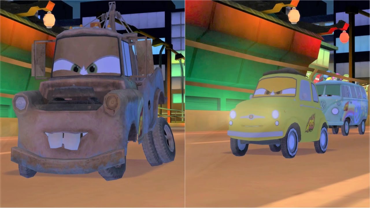 Disney Pixar Cars 2 Mater vs Luigi Race - YouTube