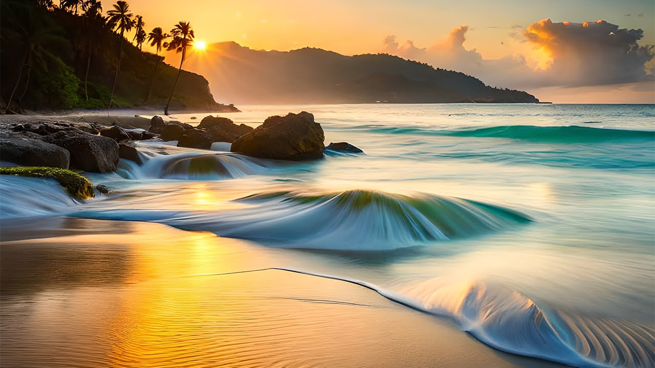 Relaxing Beach Sounds with Waves and Birds - YouTube