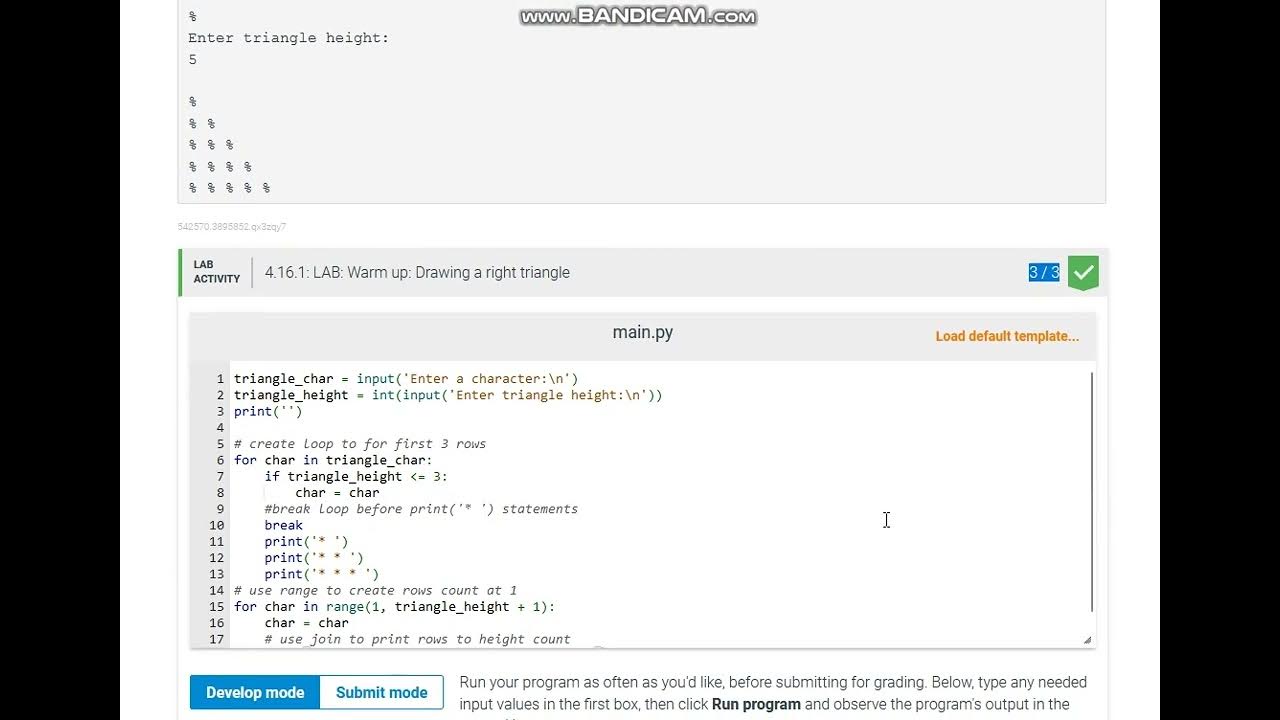 Python Lab Warm up: Drawing a right triangle - YouTube