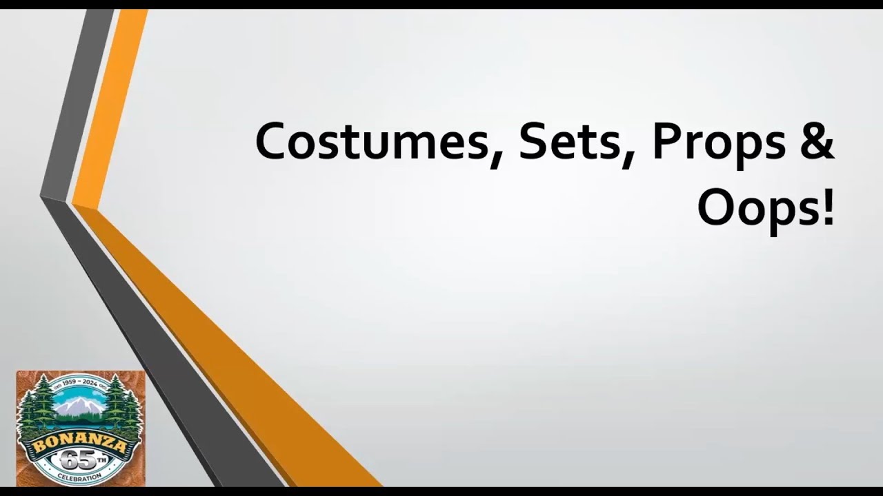 Costumes, Sets, Props & Oops! - YouTube