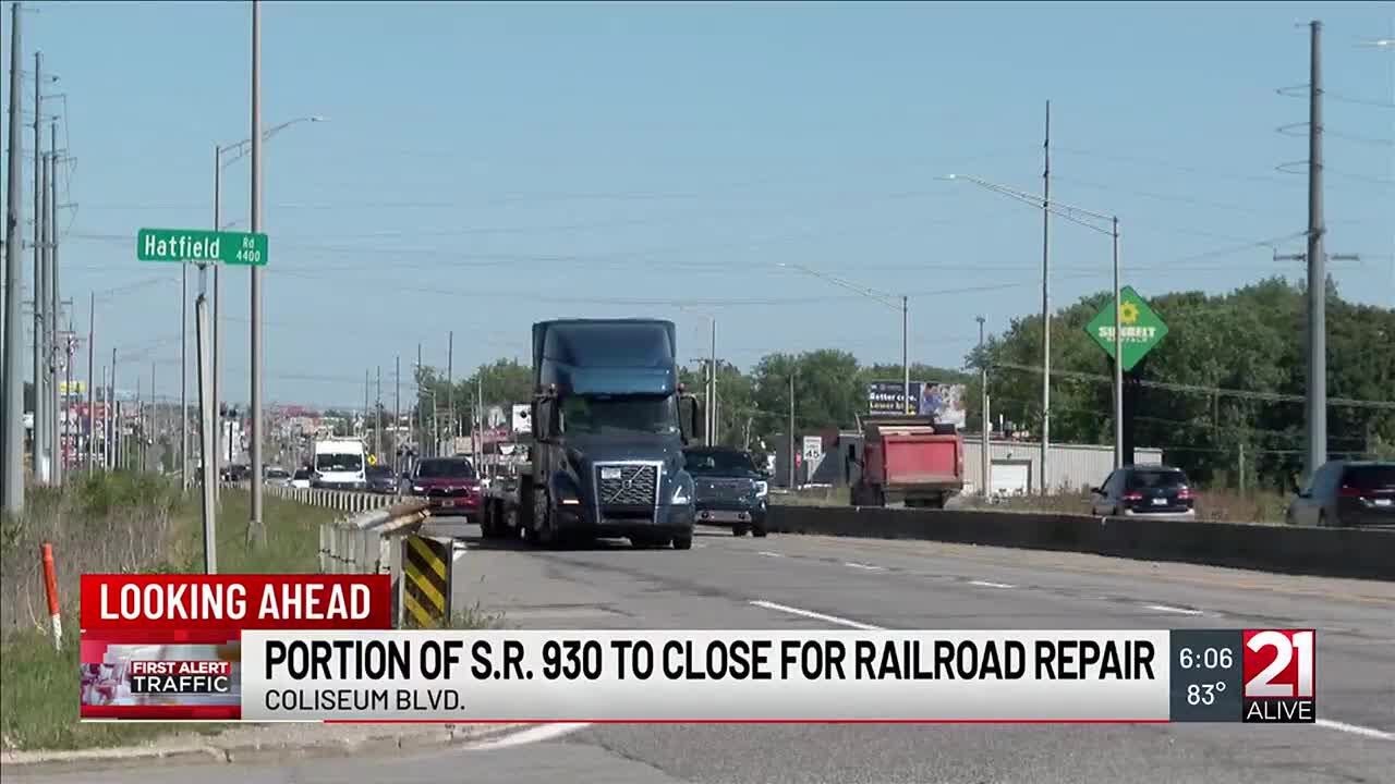 Railroad crossing construction to close section of Coliseum Blvd. - YouTube