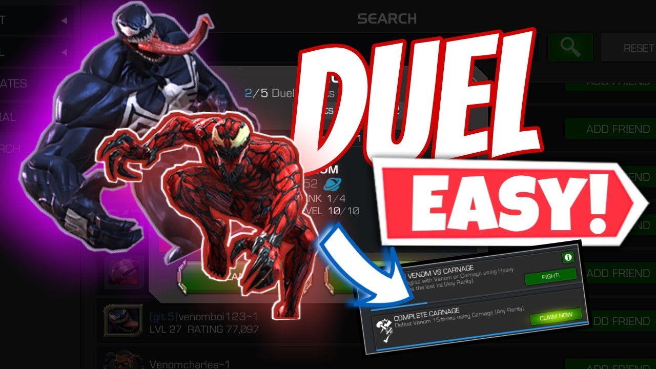 Easy DUEL Targets for Venom & Carnage - Marvel contest of champions ...