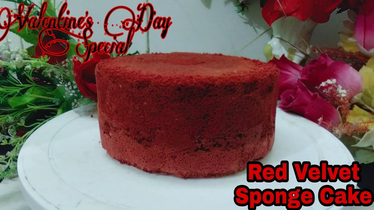 Valentine's Day Special Red Velvet Sponge Cake | Red Velvet Cake Recipe ...