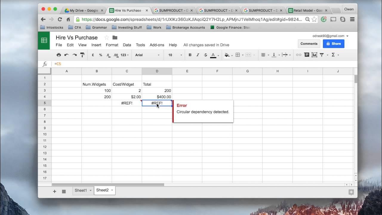 How to use Google Sheets in Finance | BONUS | Common Errors [HD] - YouTube