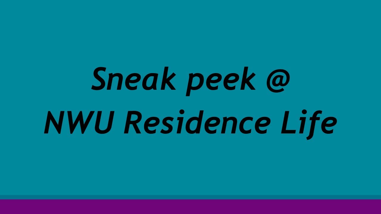 Sneak peek at the NWU's Residence Life - YouTube
