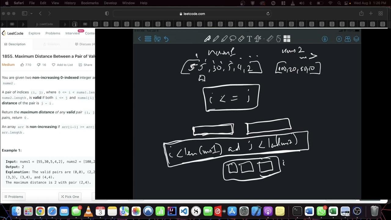 LC 1855 Maximum Distance Between a Pair of Values - YouTube