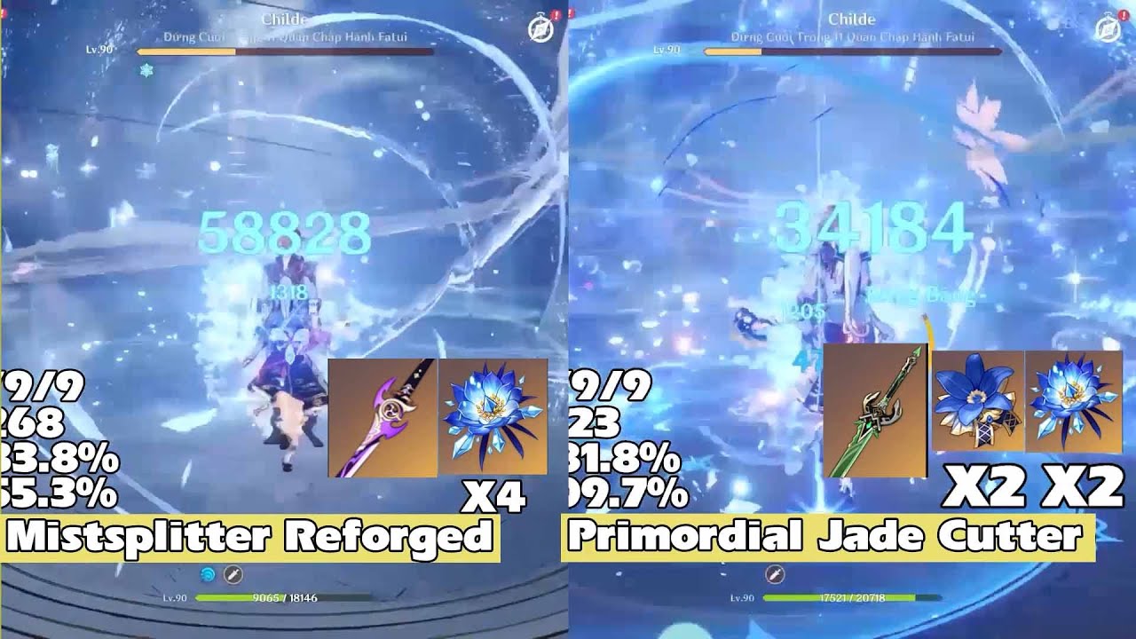 Mistplitter Reforged VS Primordial Jade Cutter - Ayaka - YouTube