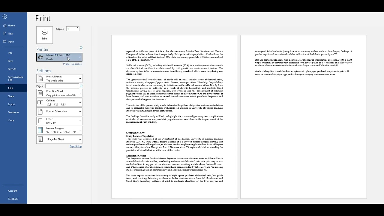 How to save Microsoft documents in pdf - YouTube