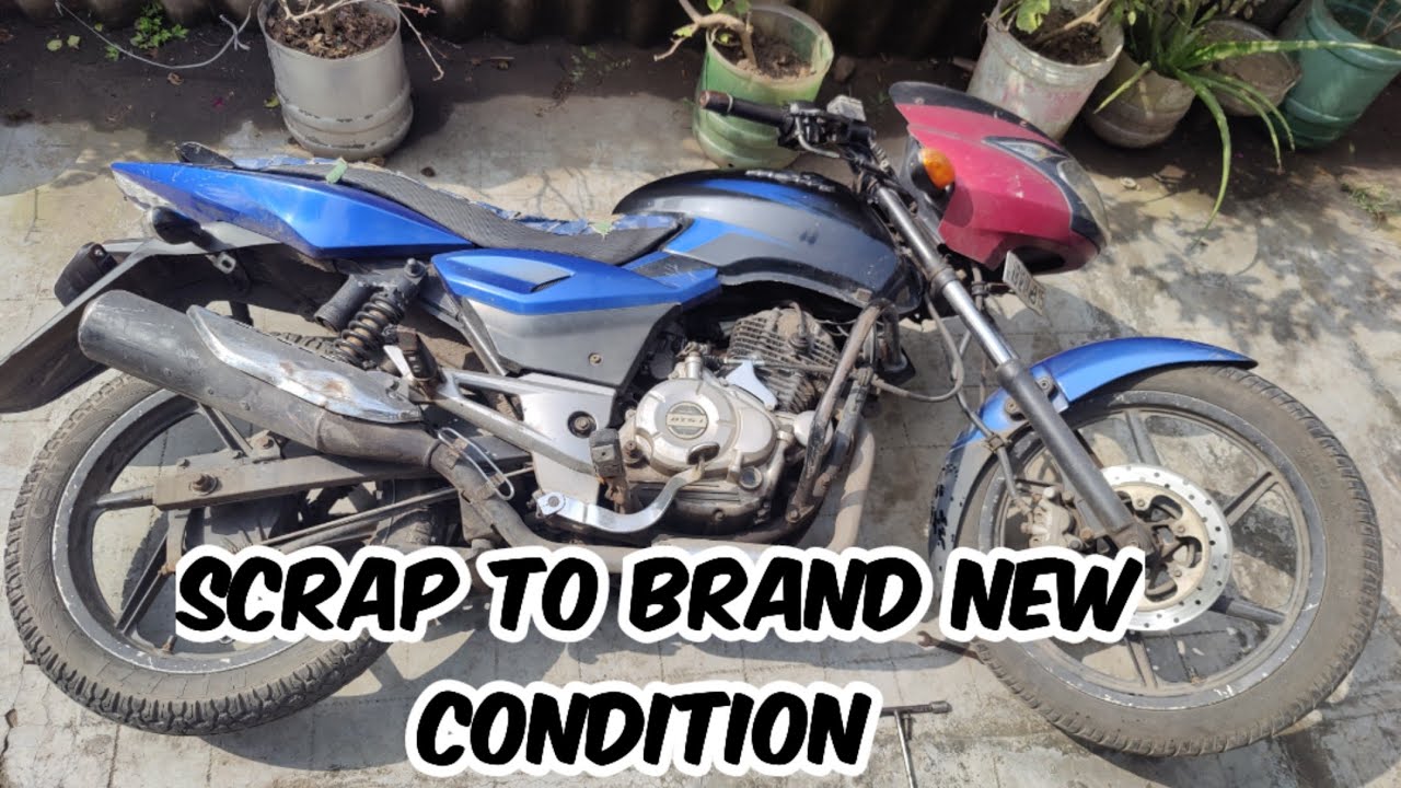 pulsar bike restoration Scrap to brand new @5000/- only - YouTube