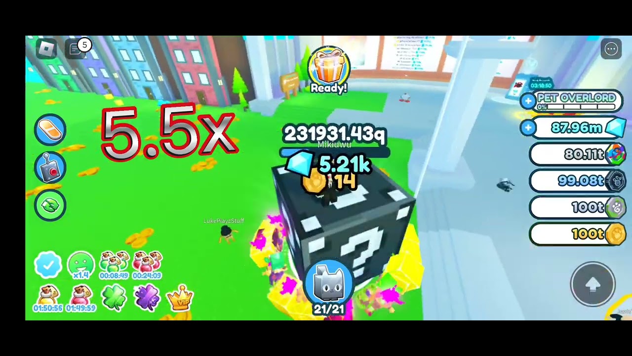 niszczy czarnego lucka blok (pet symulator x) - YouTube