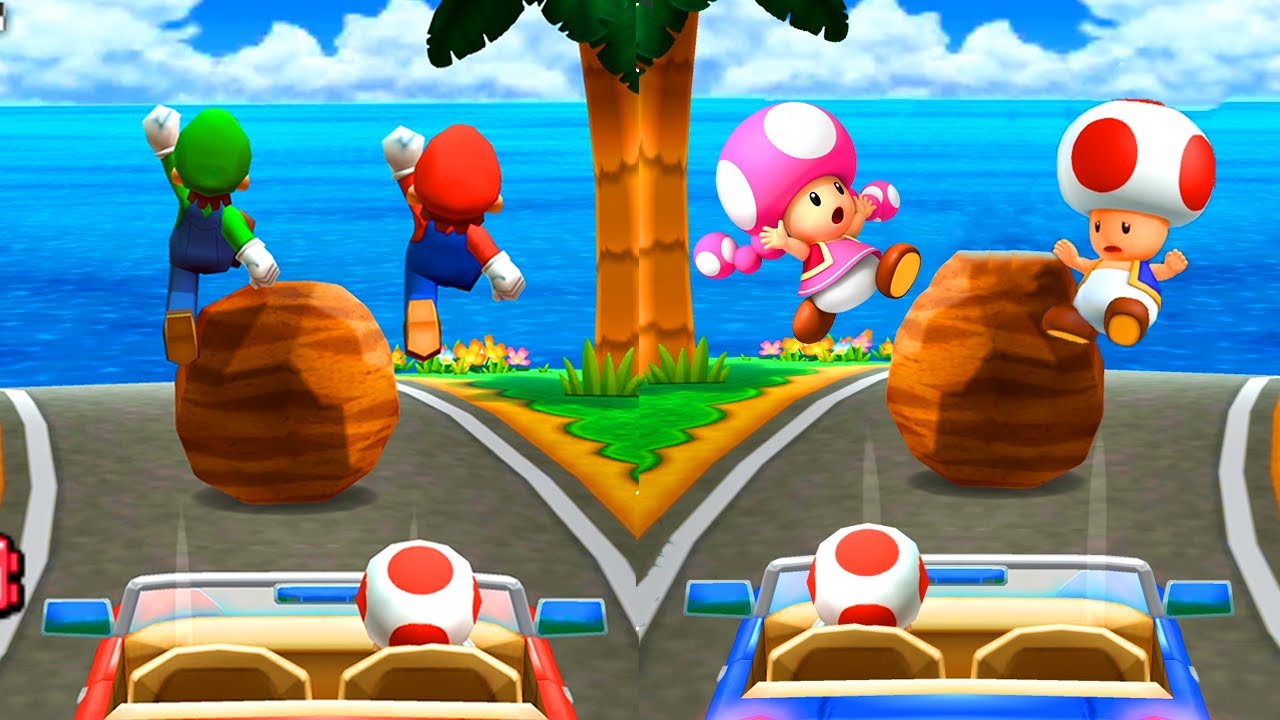 Mario Party 6 Minigames - Brothers Battles: Mario and Luigi vs Toadette ...