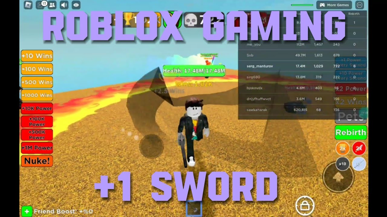 Every second you get +1 sword. Roblox gaming. Play Android and iOS ...