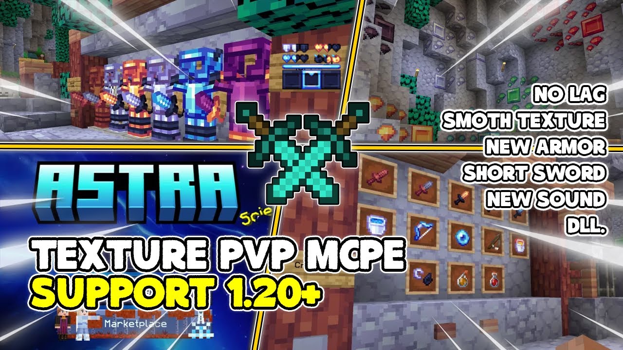 Rekomendasi Texture PVP Anti Lag MCPE/MBE 1.21 - Astra 16x - YouTube