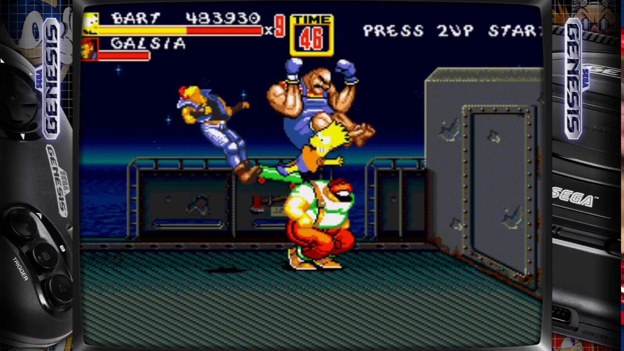 Sega Genesis Mega Drive - Streets of Rage 2 The Simpsons Gameplay ...