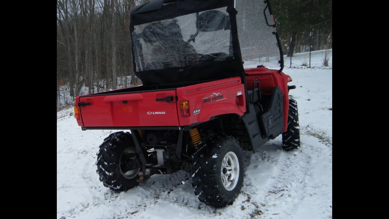 Linhai 400 UTV in Snow - YouTube