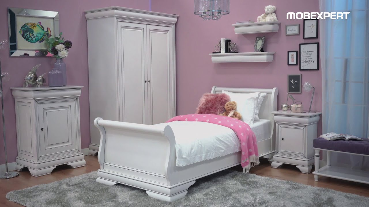 Dormitor Copii Jazz - Finisaj modern cu patină și forme clasice - YouTube