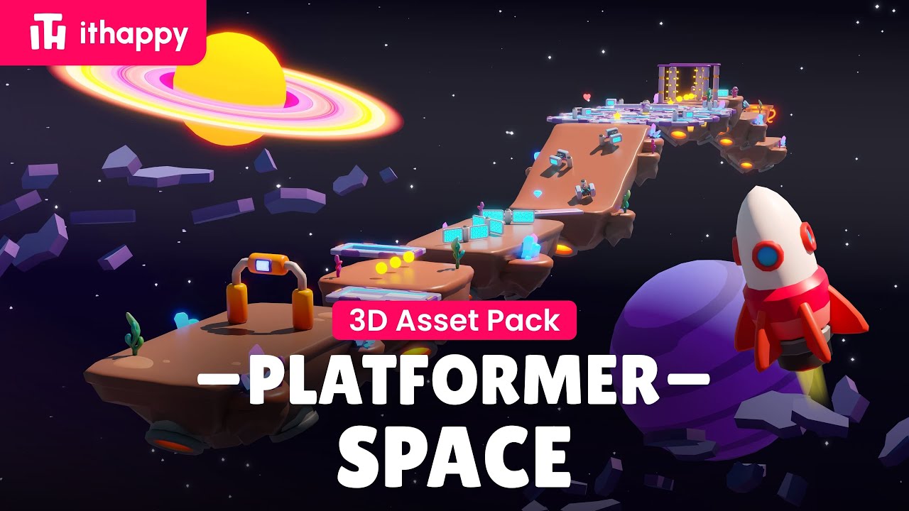 Platformer 11 Space - 3D Low Poly Asset Pack for Games - YouTube