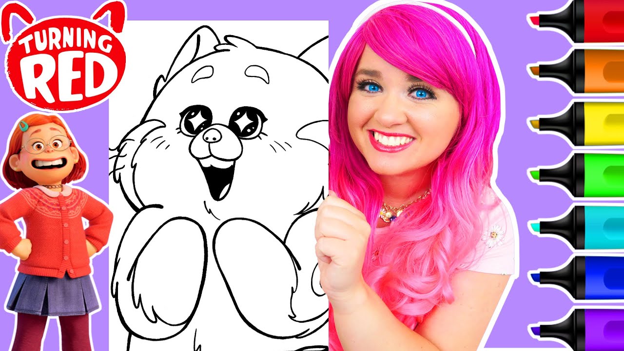 Coloring Turning Red Panda Mei Mei 🐻‍ ️ - YouTube