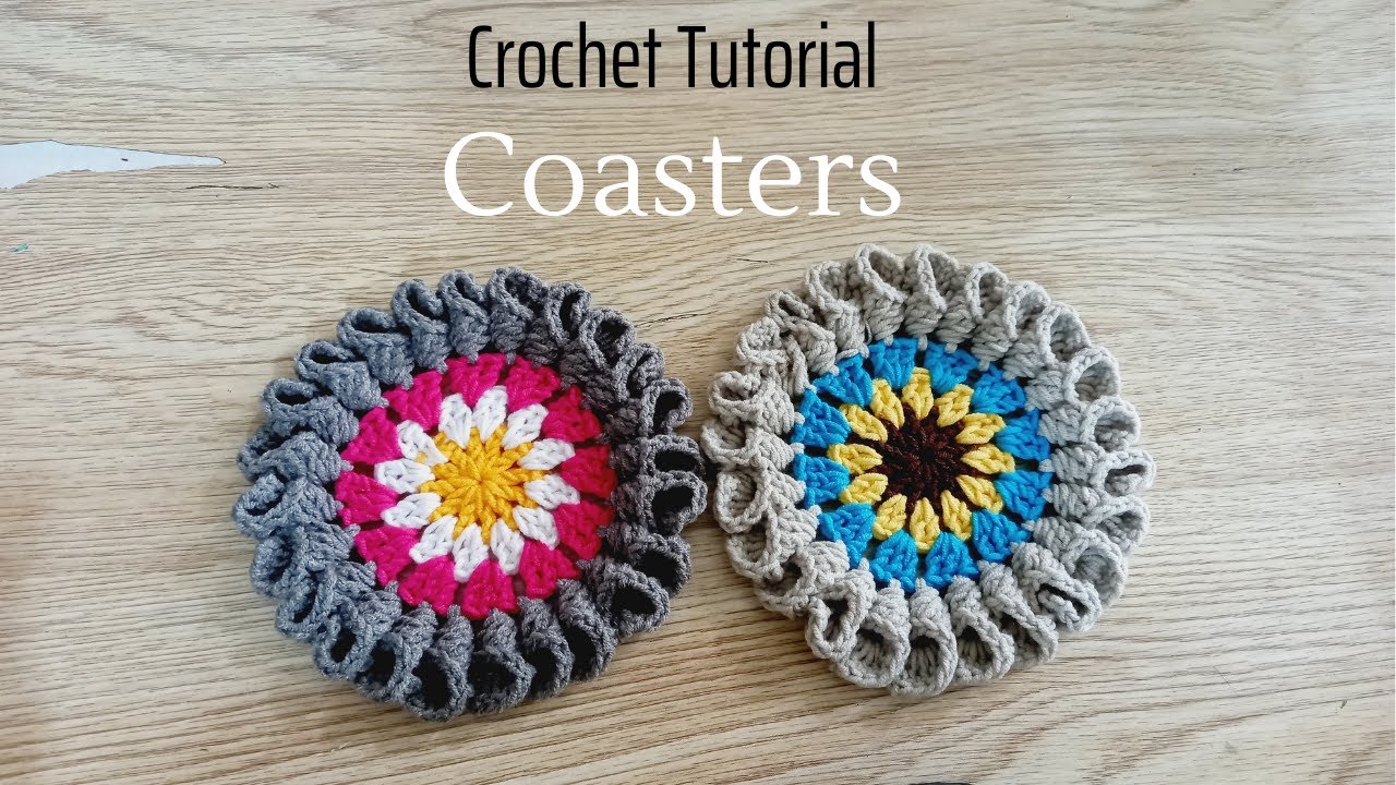 Crochet tutorial - beutifull coaster - - YouTube