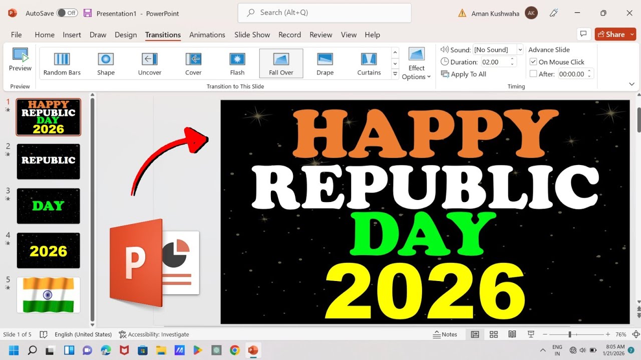 26 January Powerpoint Presentation 🇮🇳 Republic Day MS Powerpoint ...