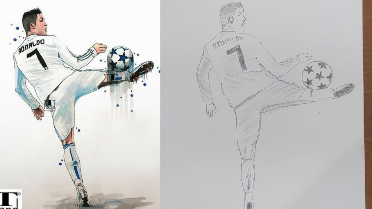 Easy Cristiano Ronaldo pencil draw | CR7 Football drawing on Beginners ...