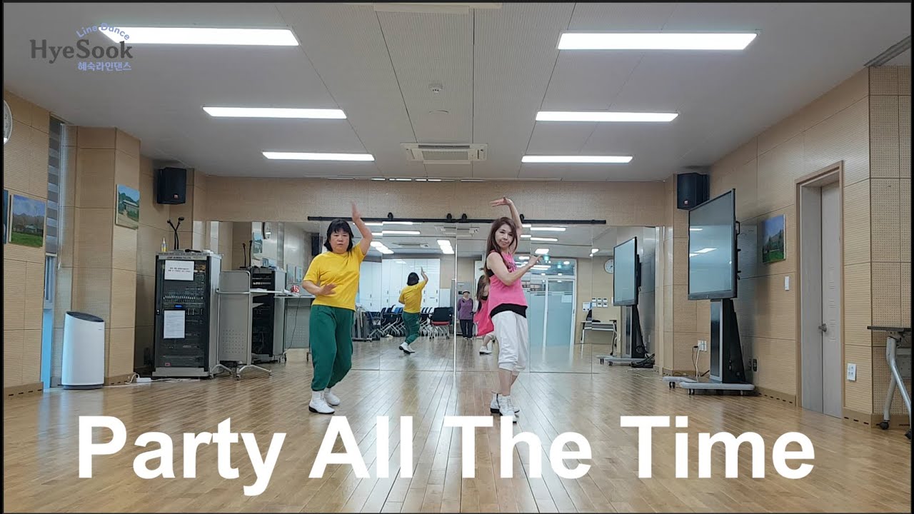 Party All The Time Line Dance #즐거운 초급 라인댄스 - YouTube