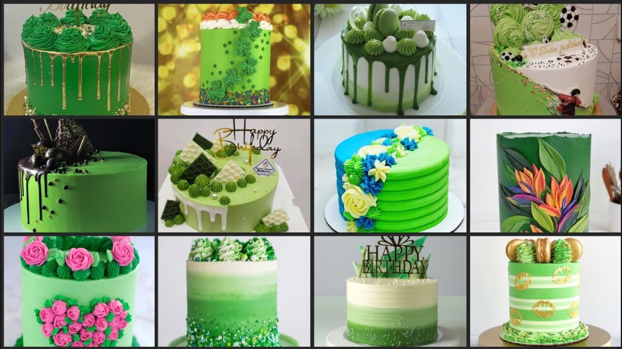 Best Green Theme Cake Decorating ideas 2023 || Latest Green Cake Design ...