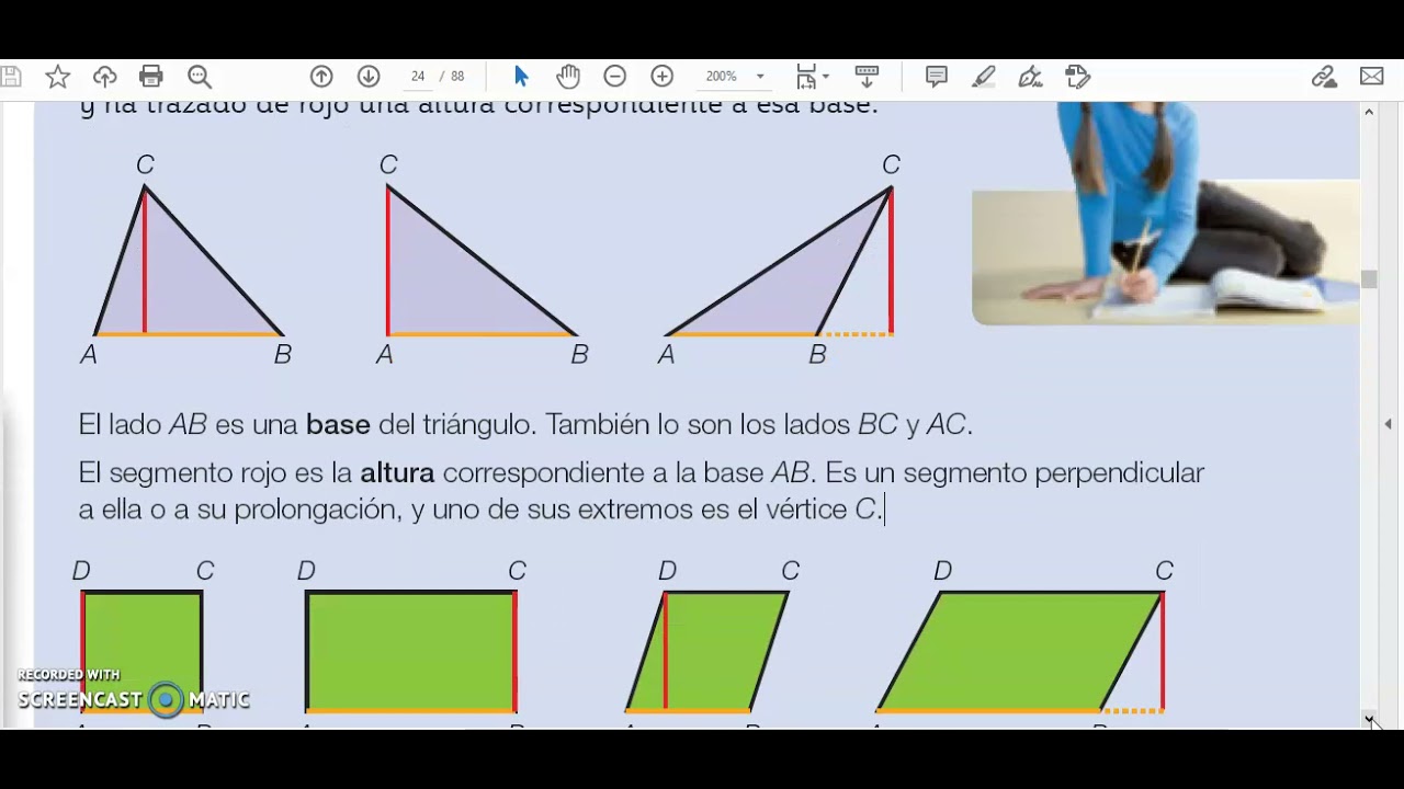 Base y altura en triángulos y paralelogramos - YouTube