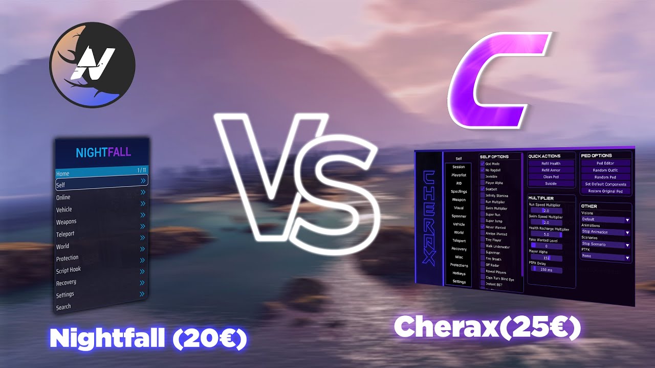 Nightfall(0.9.8.1) VS Cherax(4.15.3) GTA Online Menu Protections Battle ...