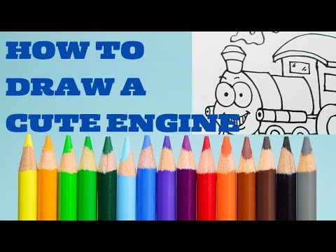 How to draw a Cute Engine | Step by Step Tutorial #cute #howtodraw # ...